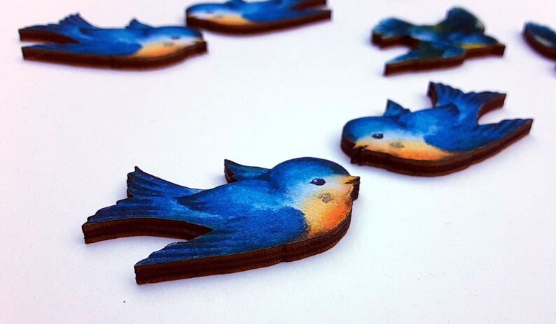 10 Smaller Vintage Bluebirds Birds Wood Cut Outs - Etsy