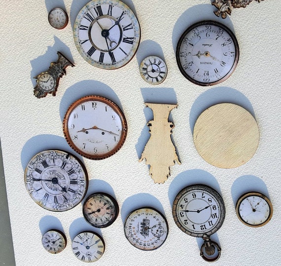 Scrapbooking Horloge wood cut outs Bunch of vintage clocks Paper, Party ...