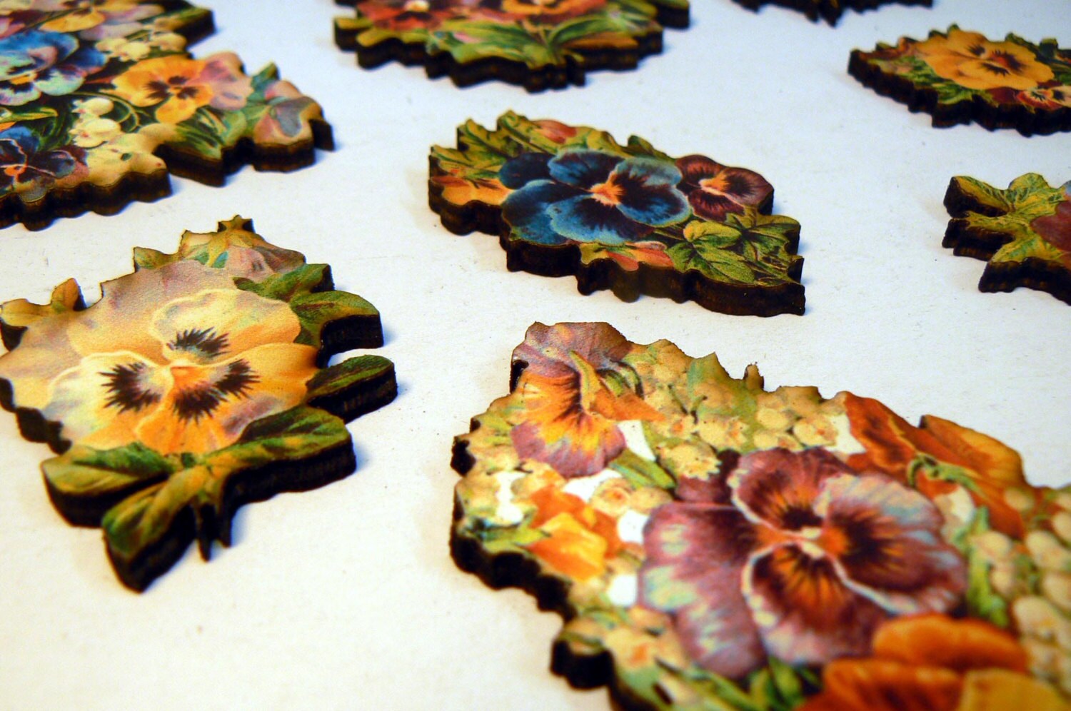 Victorian Style Pansies Wooden Cut Outs - Etsy