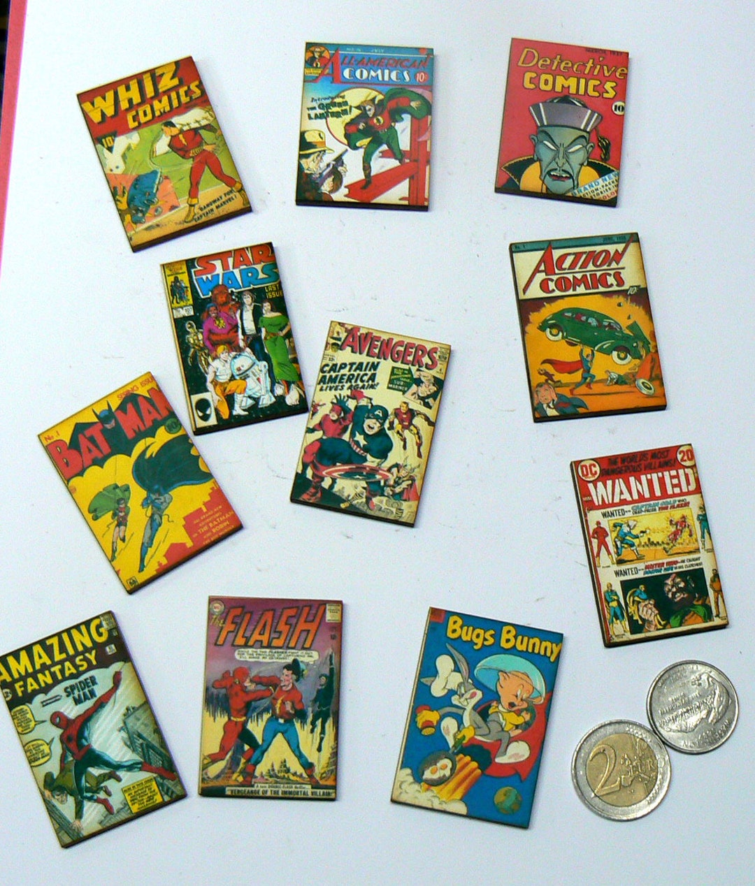 11 Comic Books-vintage- Laser Cut Out Wood Pieces 1/2" - Etsy