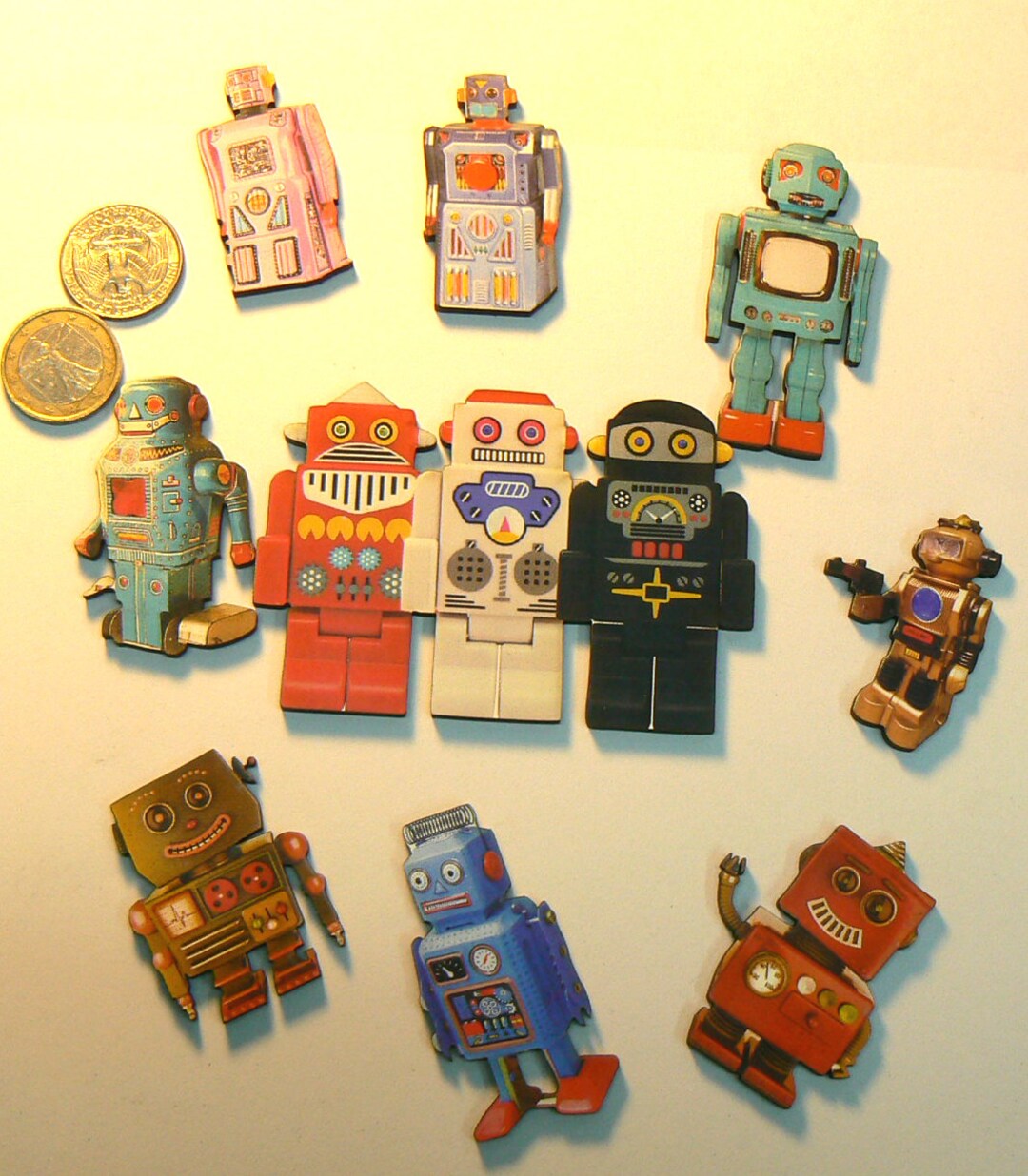 9 Vintage Style Robots Wooden Die Cut Outs - Etsy
