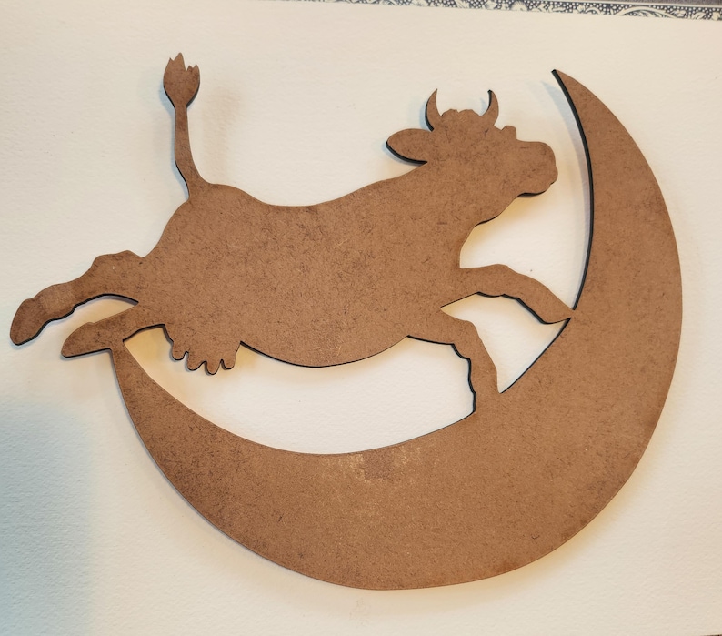 The Cow Jumped Over the Moon - Wood Cutout - Baby Gift - Etsy