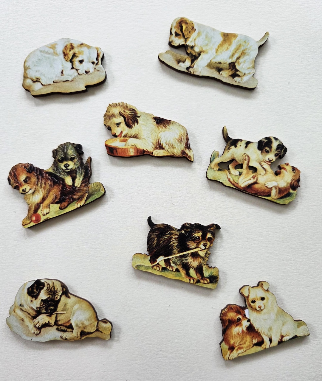 8B Vintage Styled Dogs Wood Cut Outs - Etsy