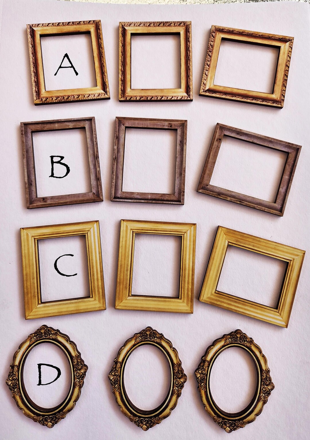 Wood Frames- Choice of Frames- Miniature (dollhouse Size) - Etsy