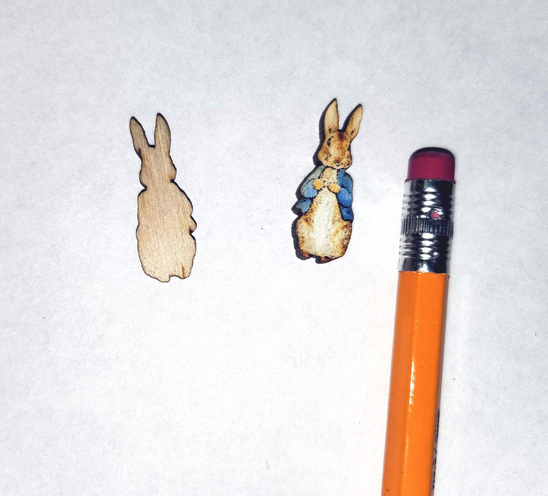 2 Miniature Peter Rabbits- Wood- Dollhouse Size - Etsy