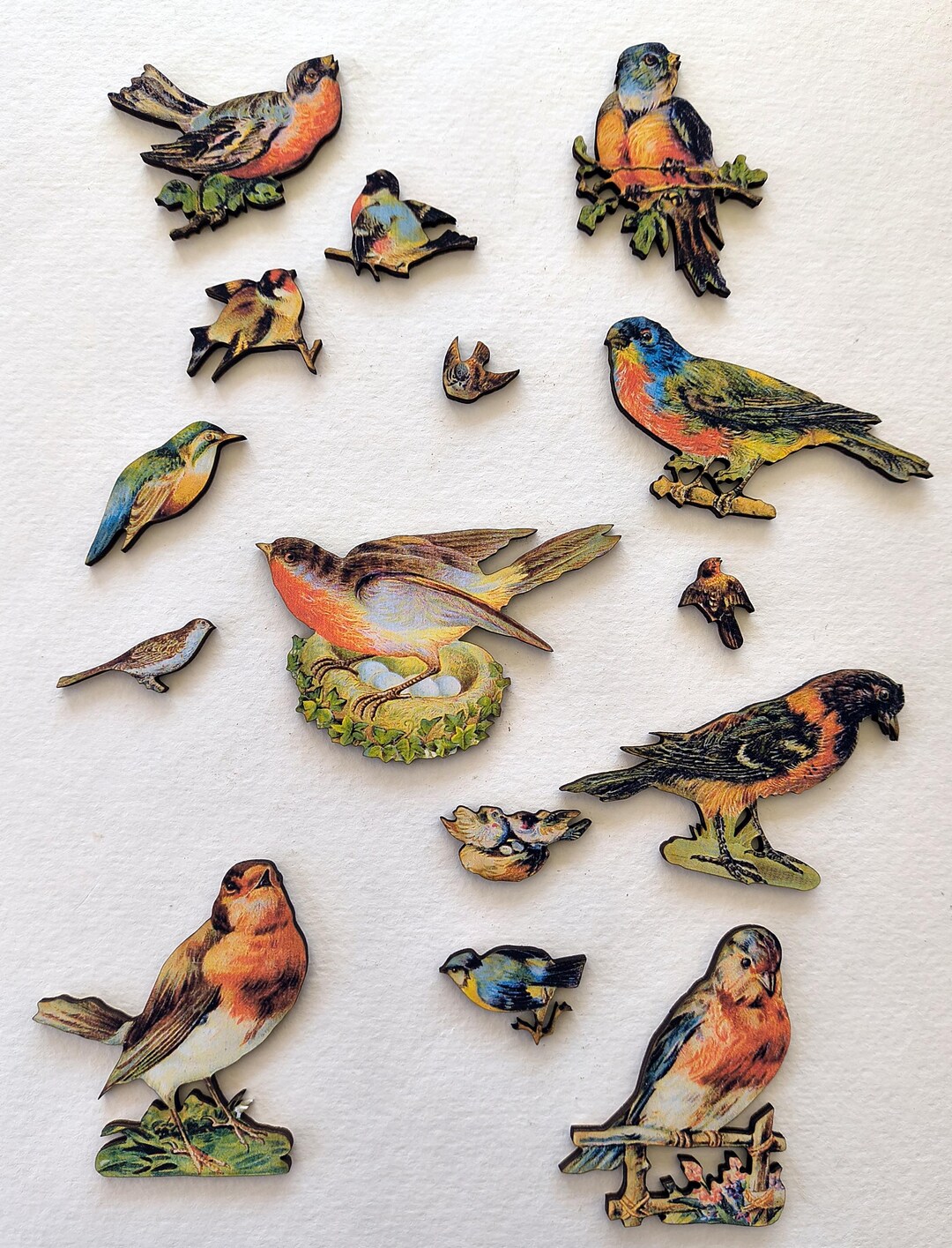 Vintage Birds Wooden Die Cut Outs - Etsy