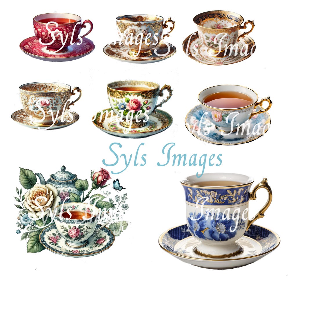 Beautiful Tea Cups Digital Downloads- Jpeg, Png - Etsy