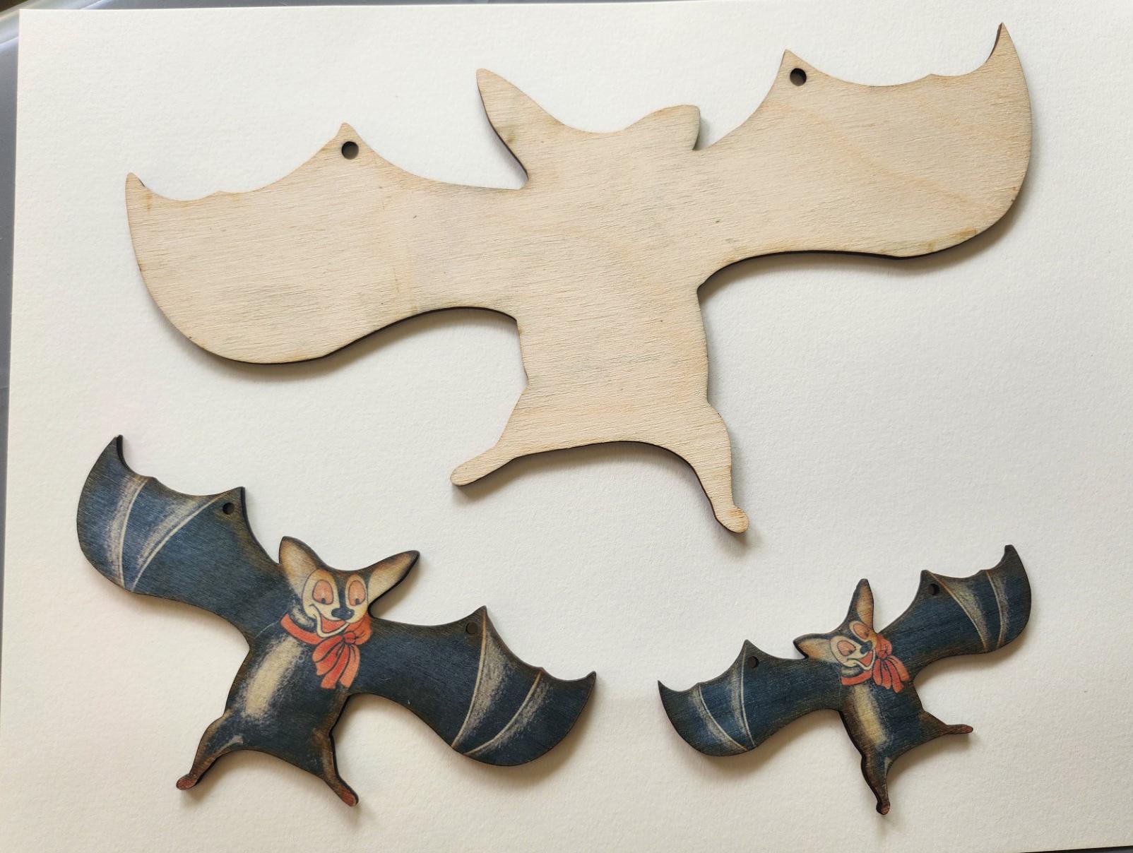 Vintage Styled Wood Cut Outs- Halloween Bats- Die Cuts - Choice of Wood ...