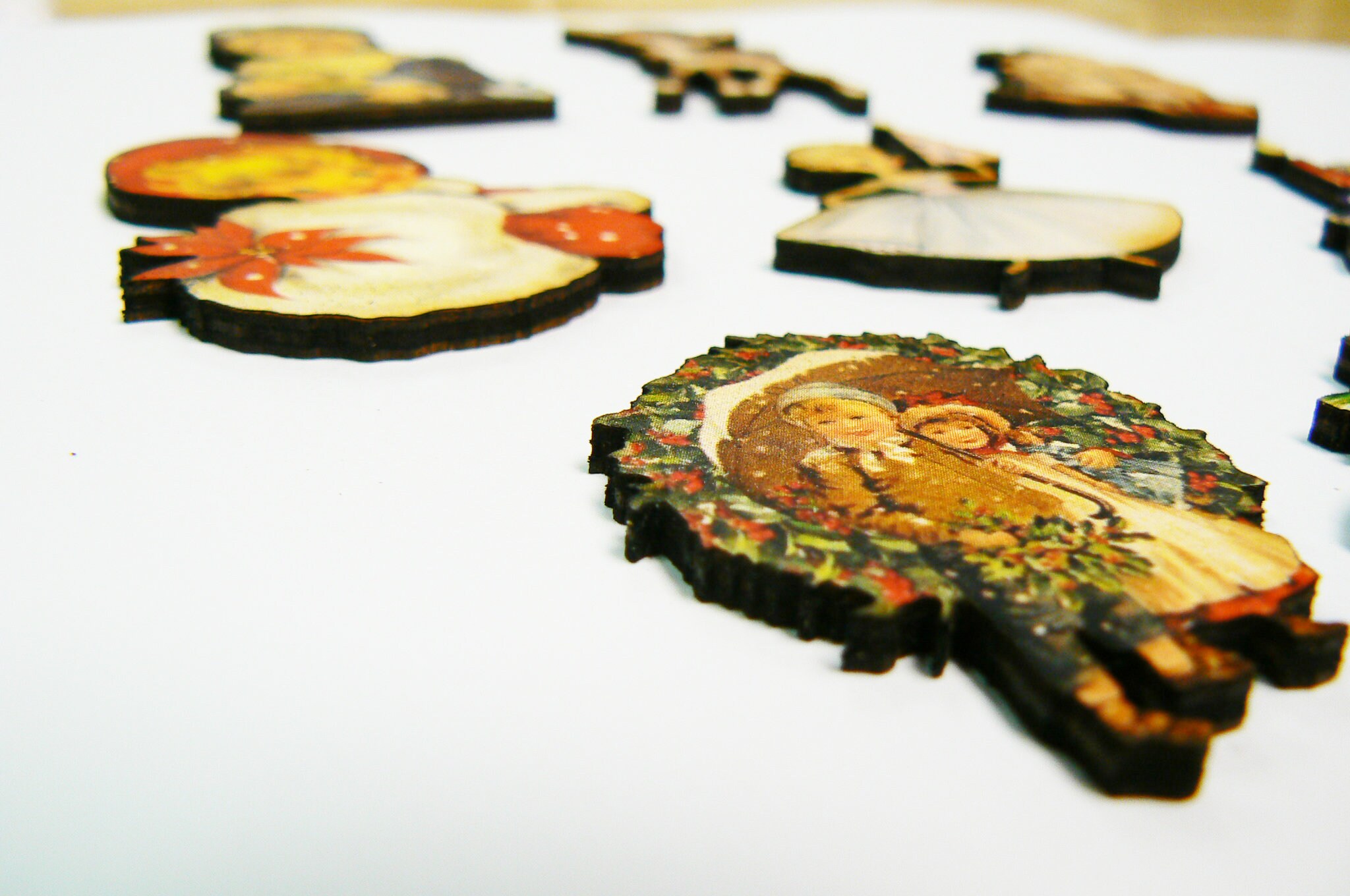 8 Vintage Christmas Wood Cut Outs | Etsy