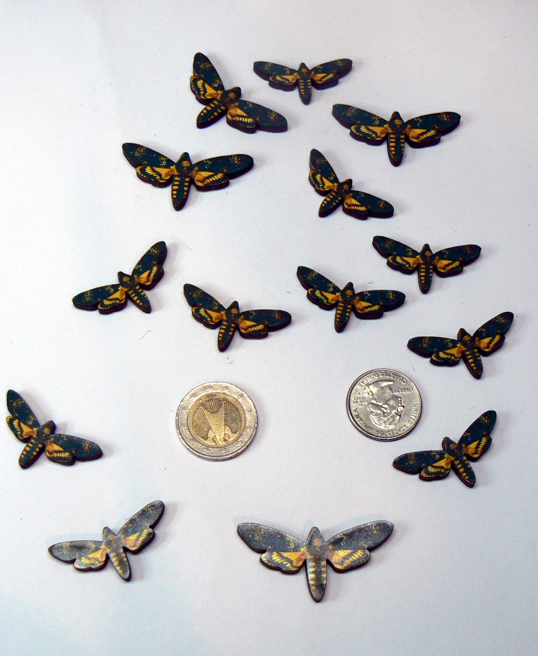 14 Moths Wooden Cut Outs - Etsy