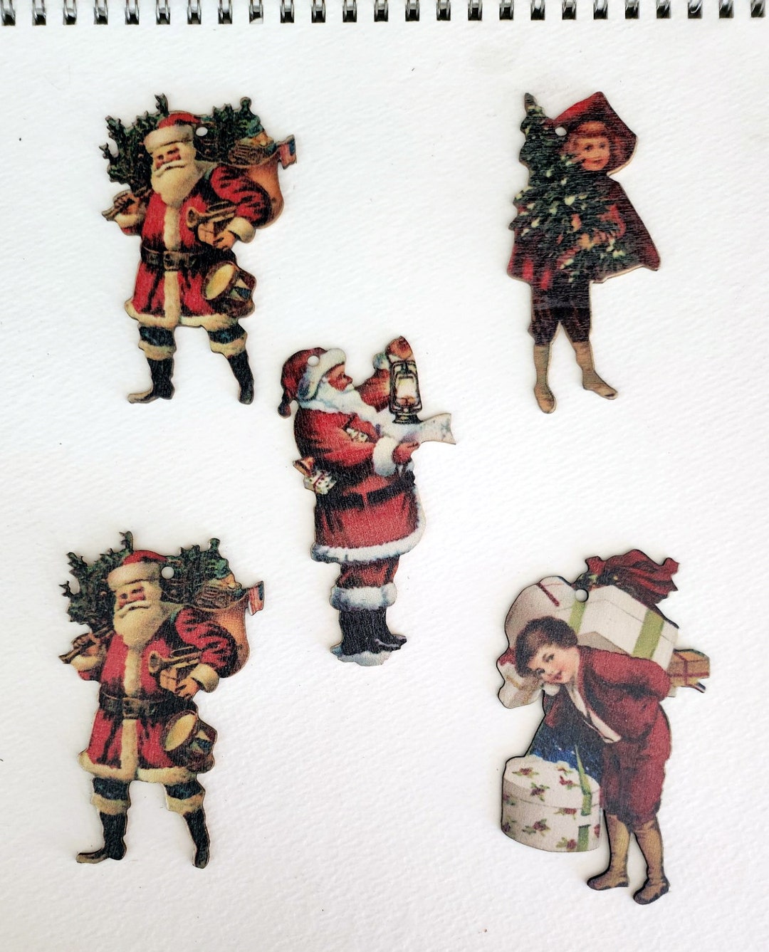 Choice of Vintage Christmas Styled Wood Die Cuts With Holes- Ornaments ...