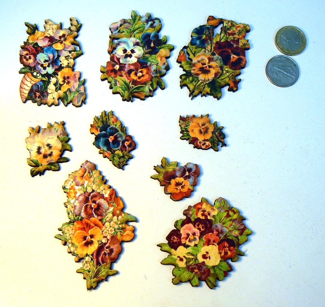 Victorian Style Pansies Wooden Cut Outs - Etsy