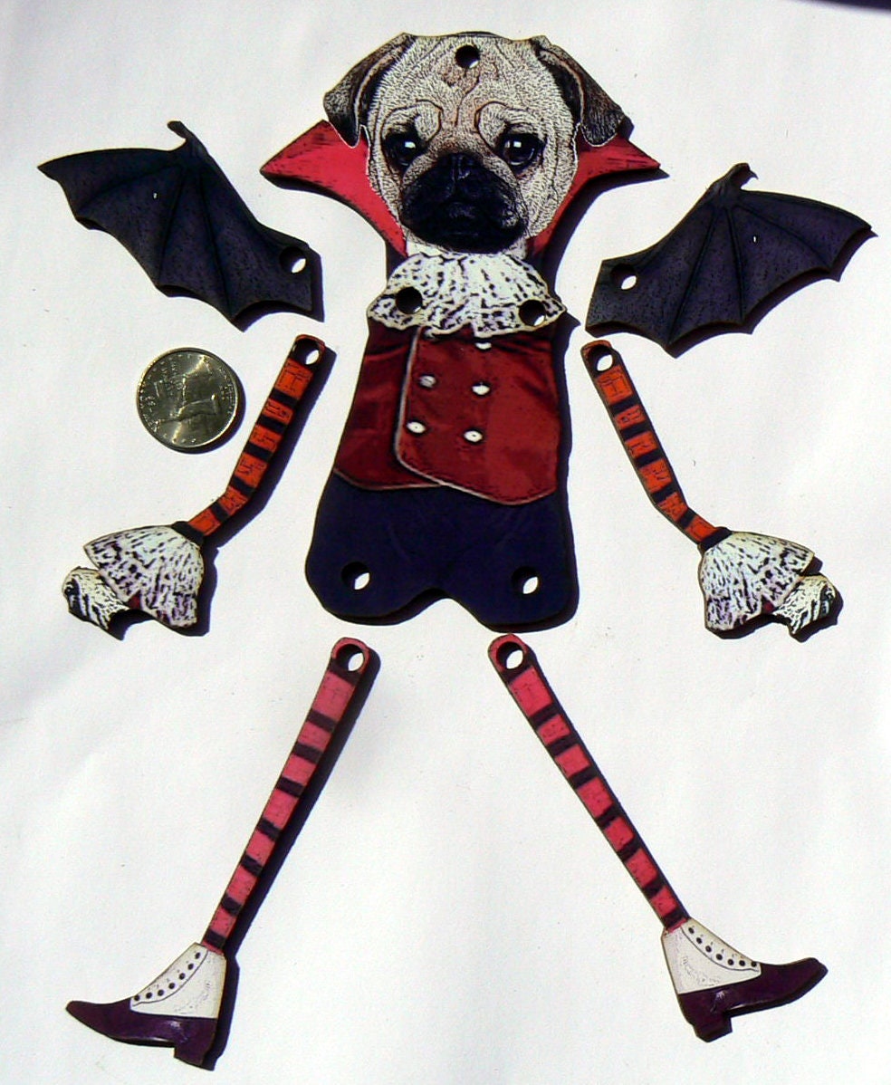 Pug Dog Vampire Halloween Puppet - Etsy