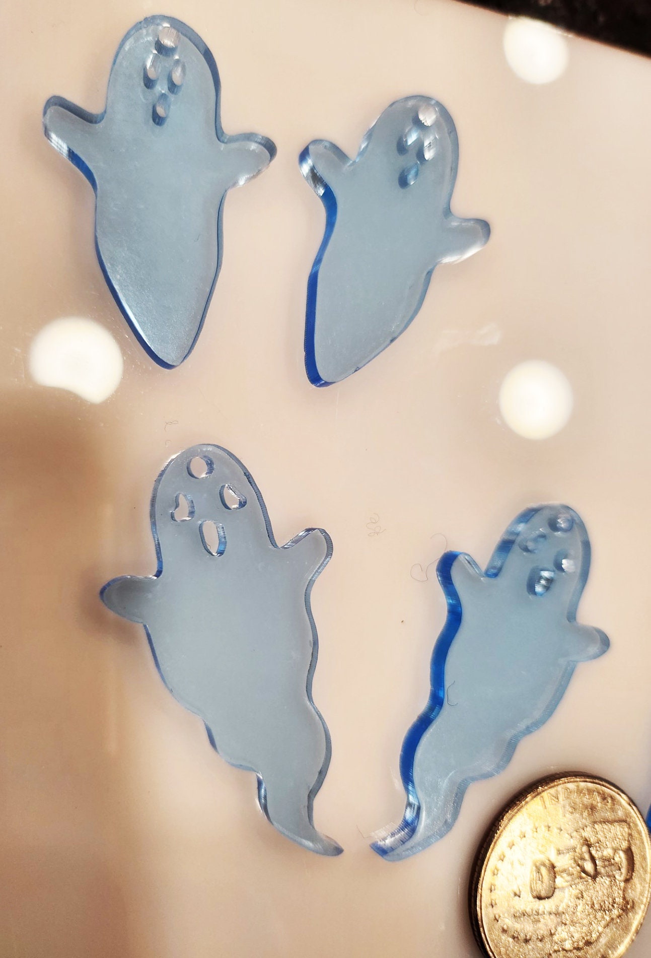 Acrylic Laser Cut Ghost Set- Transparent Blue- 16 Pieces - Etsy