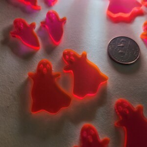 Acrylic Laser Cut Ghost Set- Fluorescent Red - Etsy