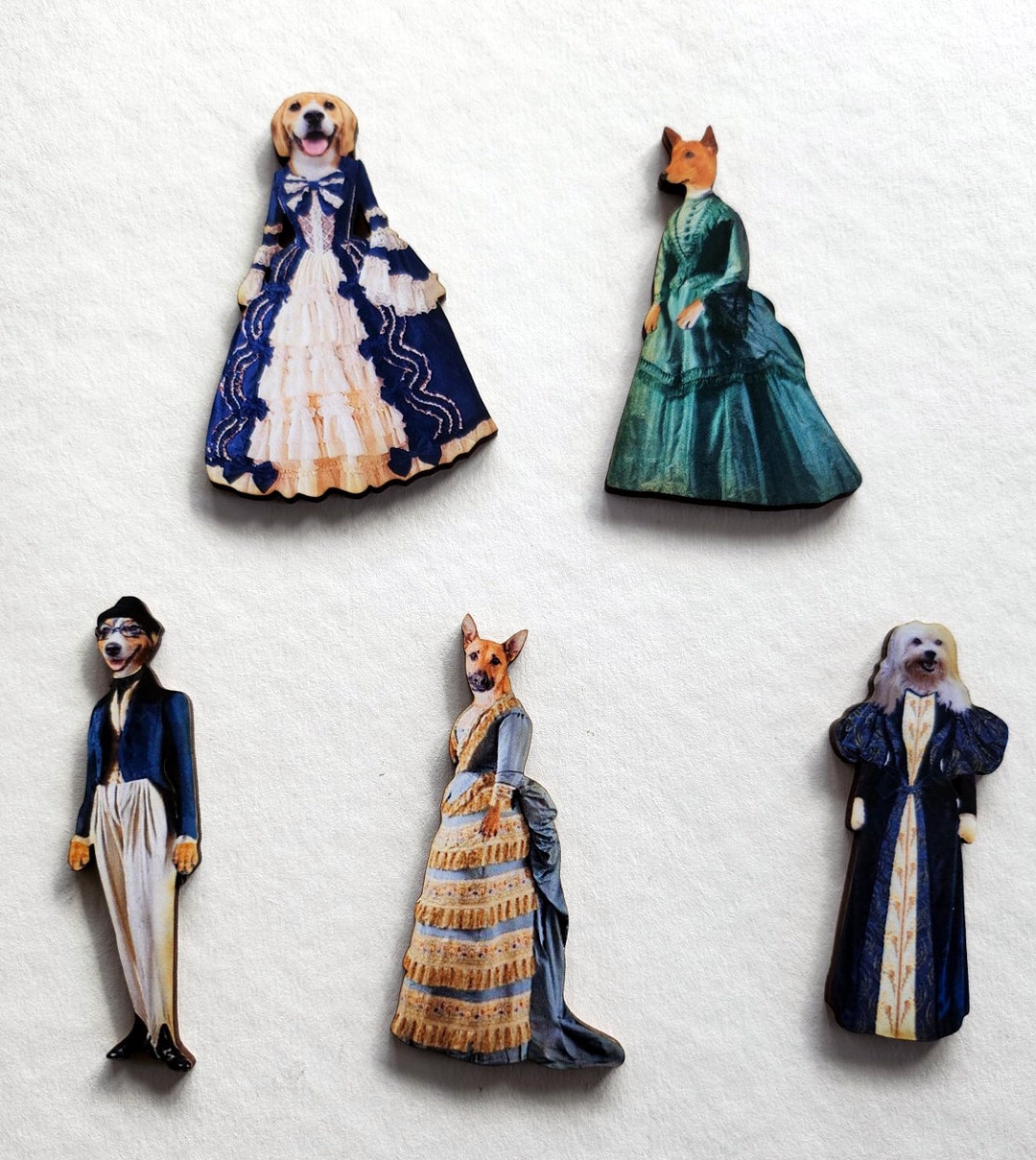 5 Victorian Dogs Wood Cut Outs - Etsy