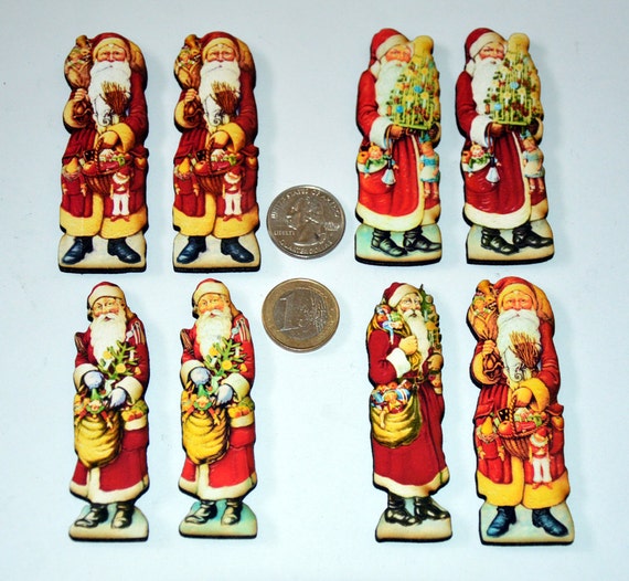 8 Santa's Tall Style Wood Cut Outs - Etsy