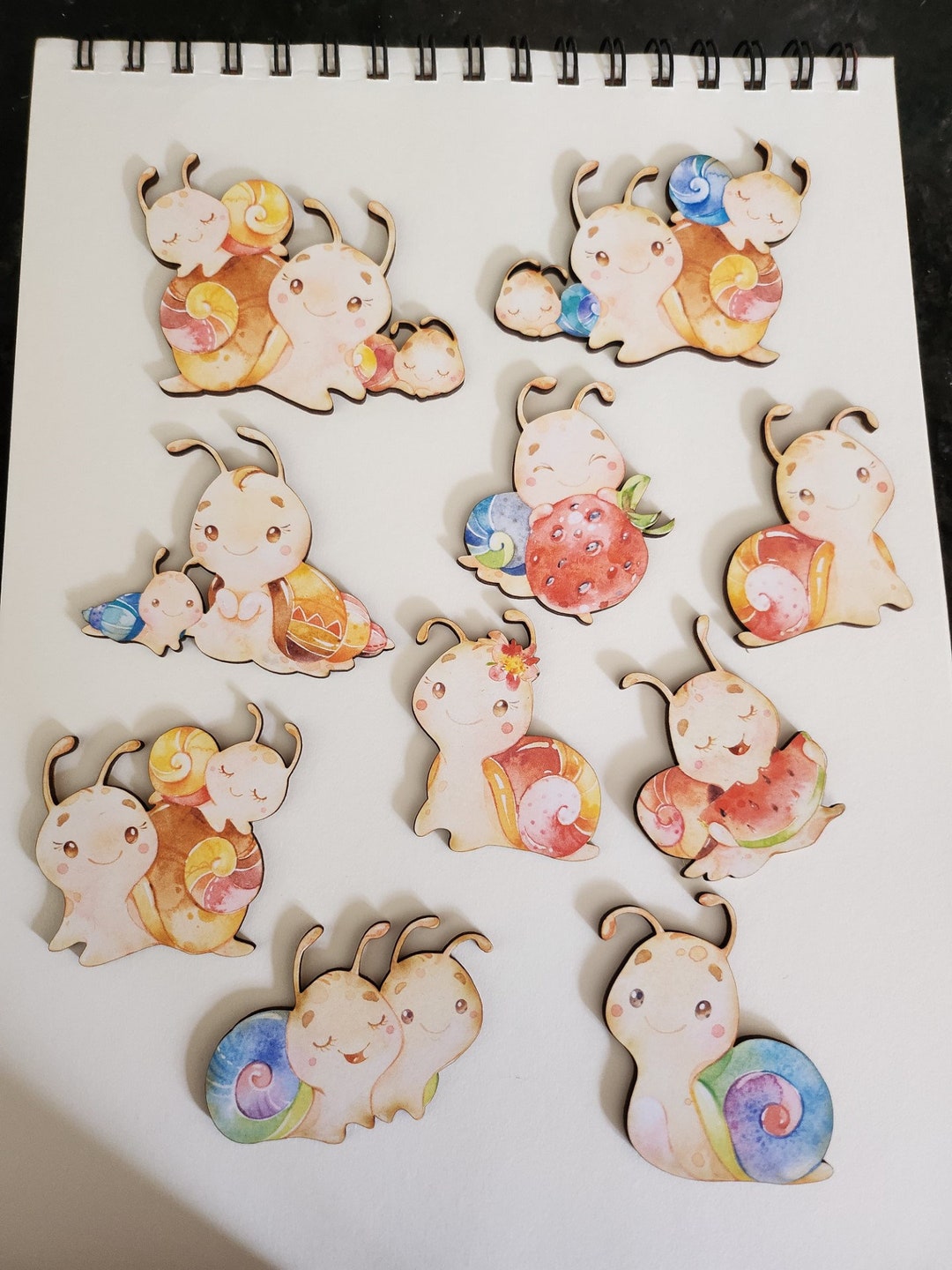 Snail Families- Wood Cut Outs- Laser Cut- 10 Pieces- Die Cuts - Etsy