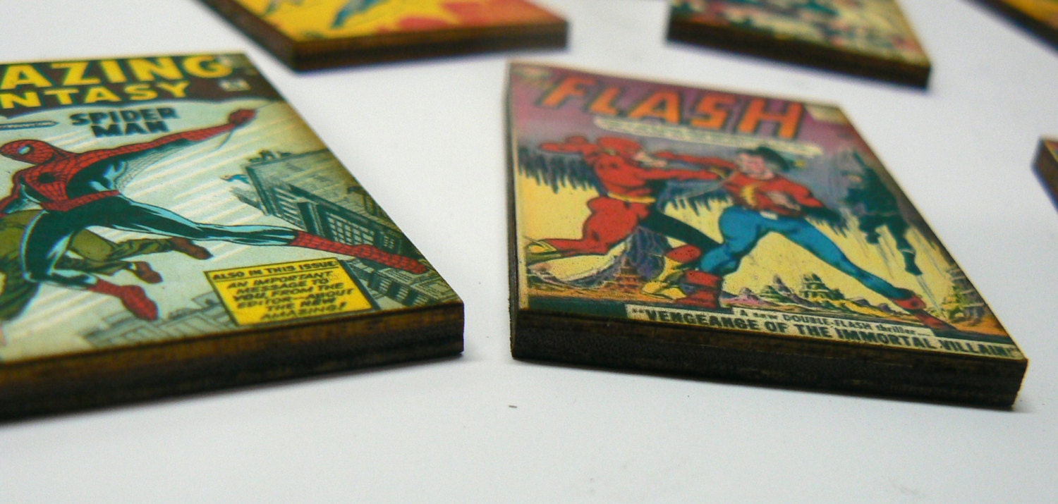 11 Comic Books-vintage- Laser Cut Out Wood Pieces 1/2" - Etsy