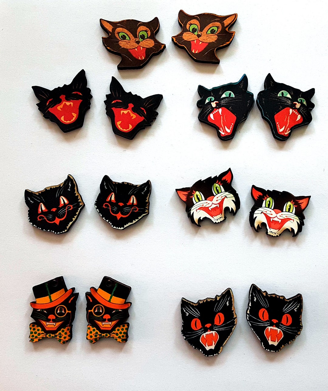 Halloween Cats Themed Solid Wood Cut Outs 1" - Etsy