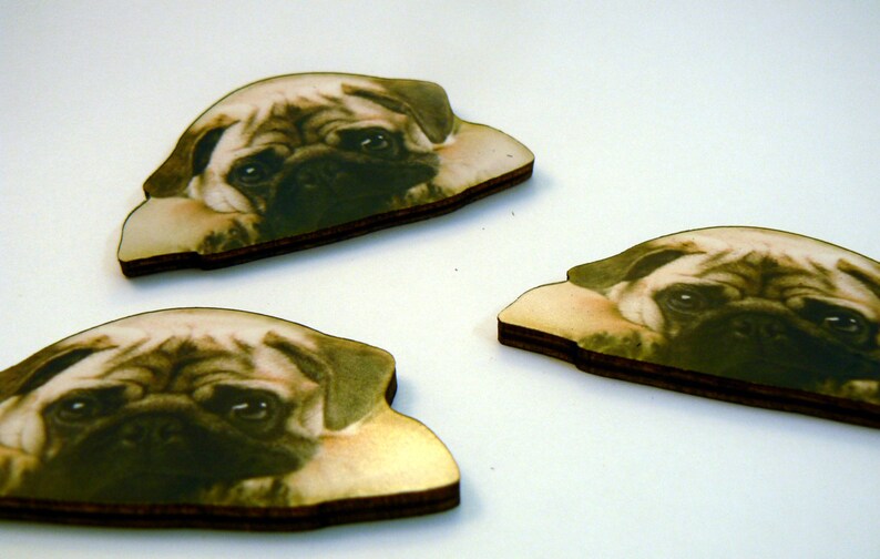 4 Pouting Pug Dogs Wood Cut Outs - Etsy