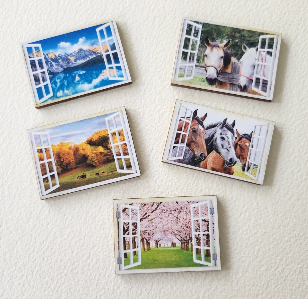 Windows With Scenery- Wooden Cut Outs- Set of 5 - Etsy
