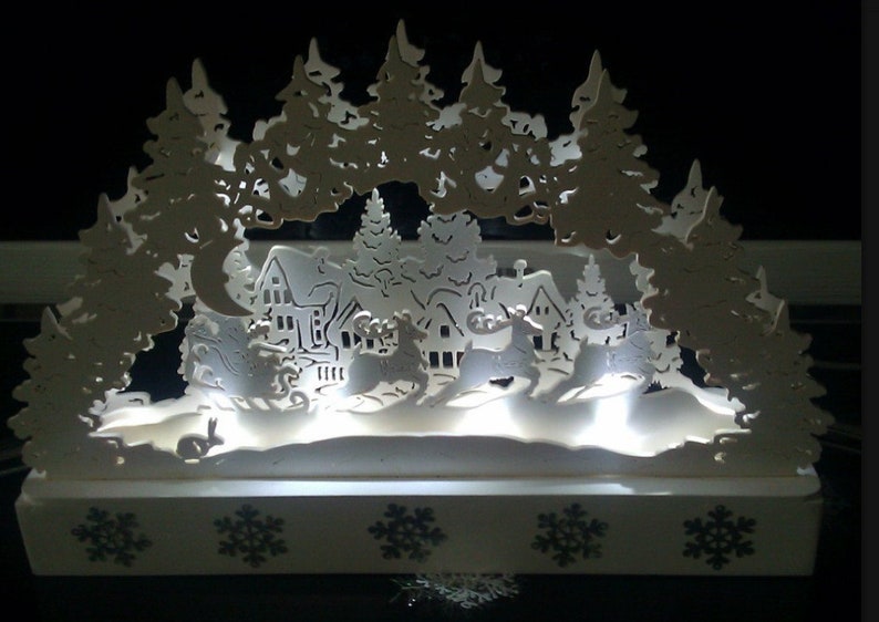 Beautiful Scene of Santa With Sleigh laser Cut Pattern - Etsy