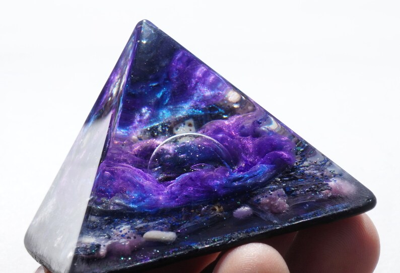 Cosmosis - Orgonite Galaxy Pyramid - Meditation Tool Cosmic Visionary ...