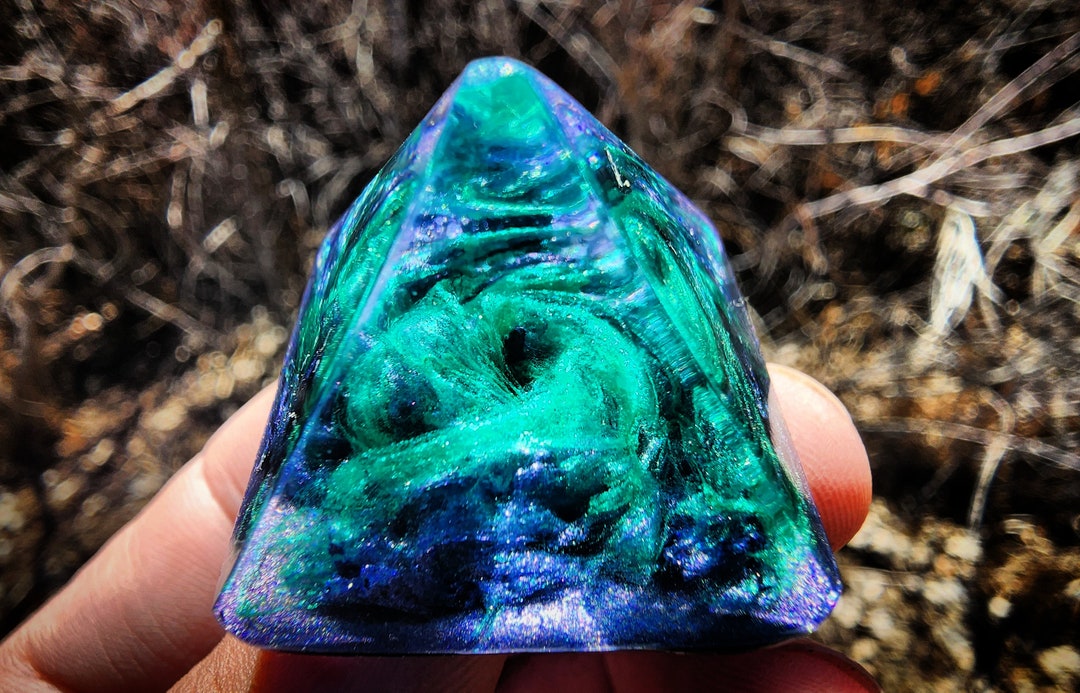 Galaxy Pyramid Orgonite Pendant: Dreamscape Portal, Scrying Tool With ...
