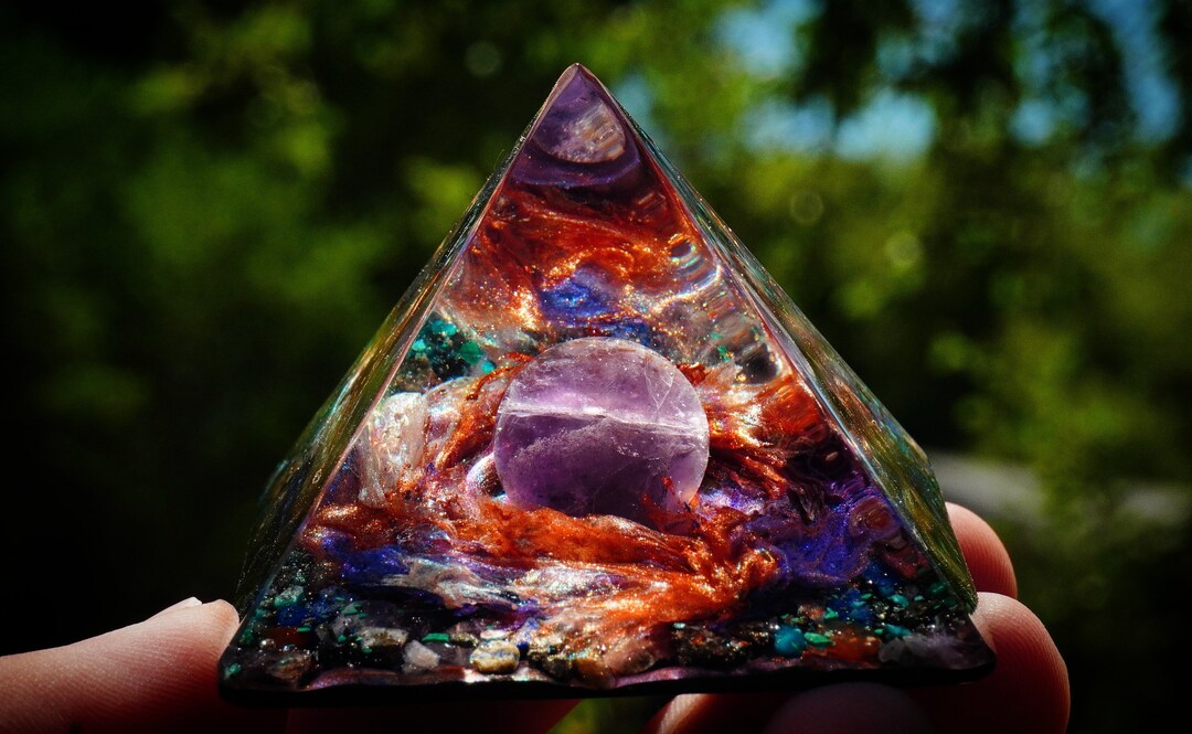 NEW Arcturus Orgonite ® Galaxy Pyramid Altar Tool CUSTOM PORTAL Sensory ...