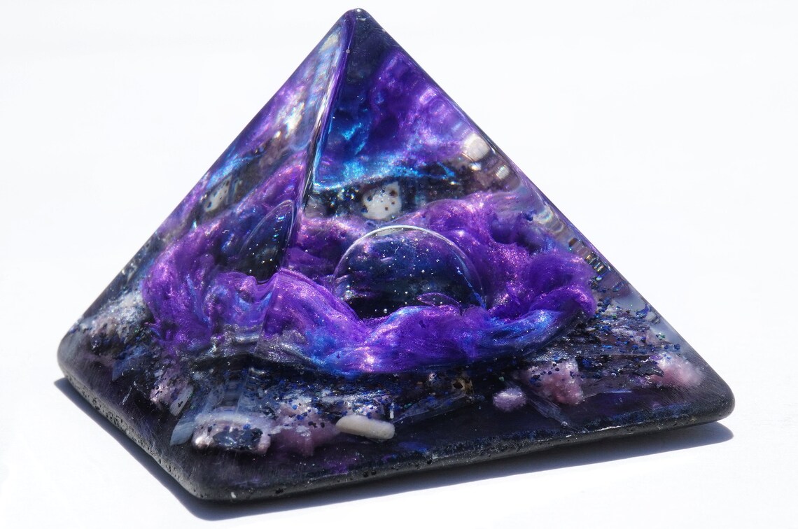 Cosmosis - Orgonite Galaxy Pyramid - Meditation Tool Cosmic Visionary ...