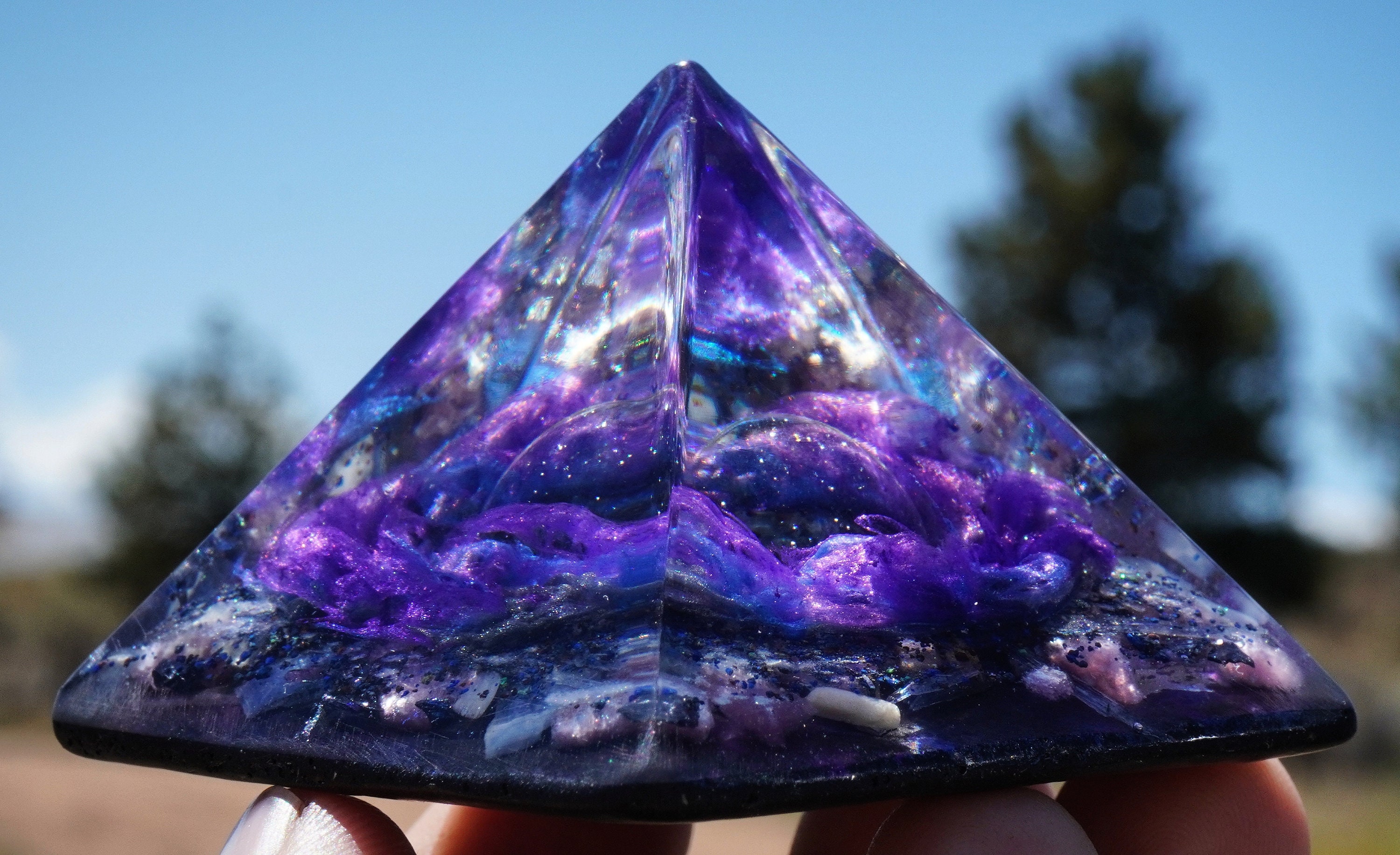 Cosmosis - Orgonite Galaxy Pyramid - Meditation Tool Cosmic Visionary ...