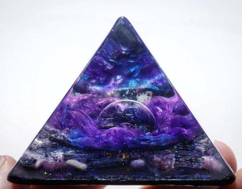 Cosmosis - Orgonite Galaxy Pyramid - Meditation Tool Cosmic Visionary ...