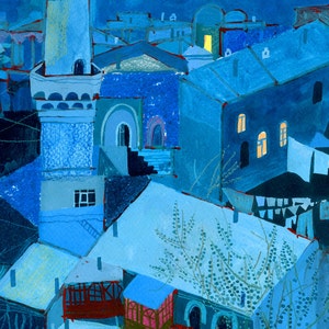 Moonlight Print, Night Print, Blue Print, Blue Wall Decor, Moon Art ...