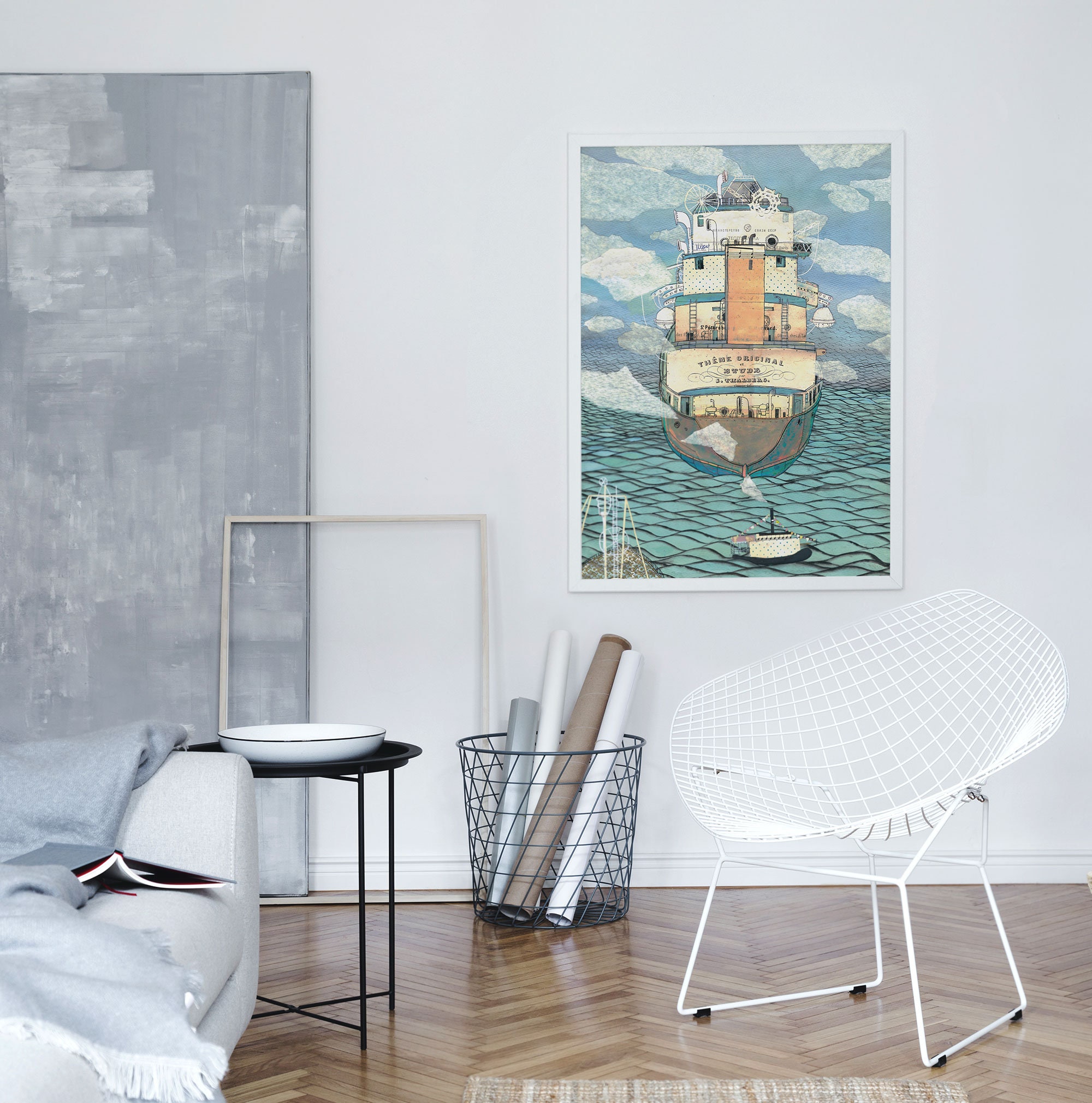 Ship Print, Blue Print, Ocean Art Print, Ship Poster, Nautical Decor ...