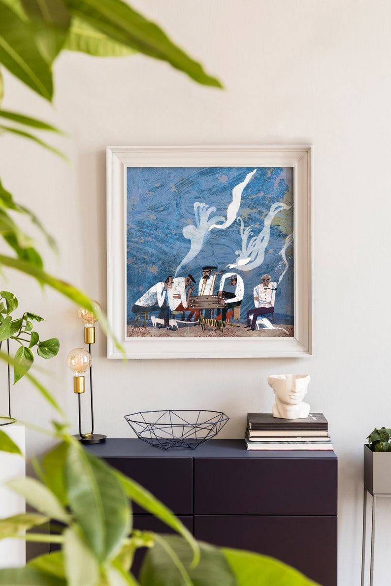 On Sale! Blue Print Bar Decor Wall Art - Etsy