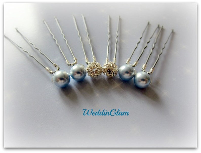 Something Blue Hair Pins Wedding Hair Accessories Wedding - Etsy