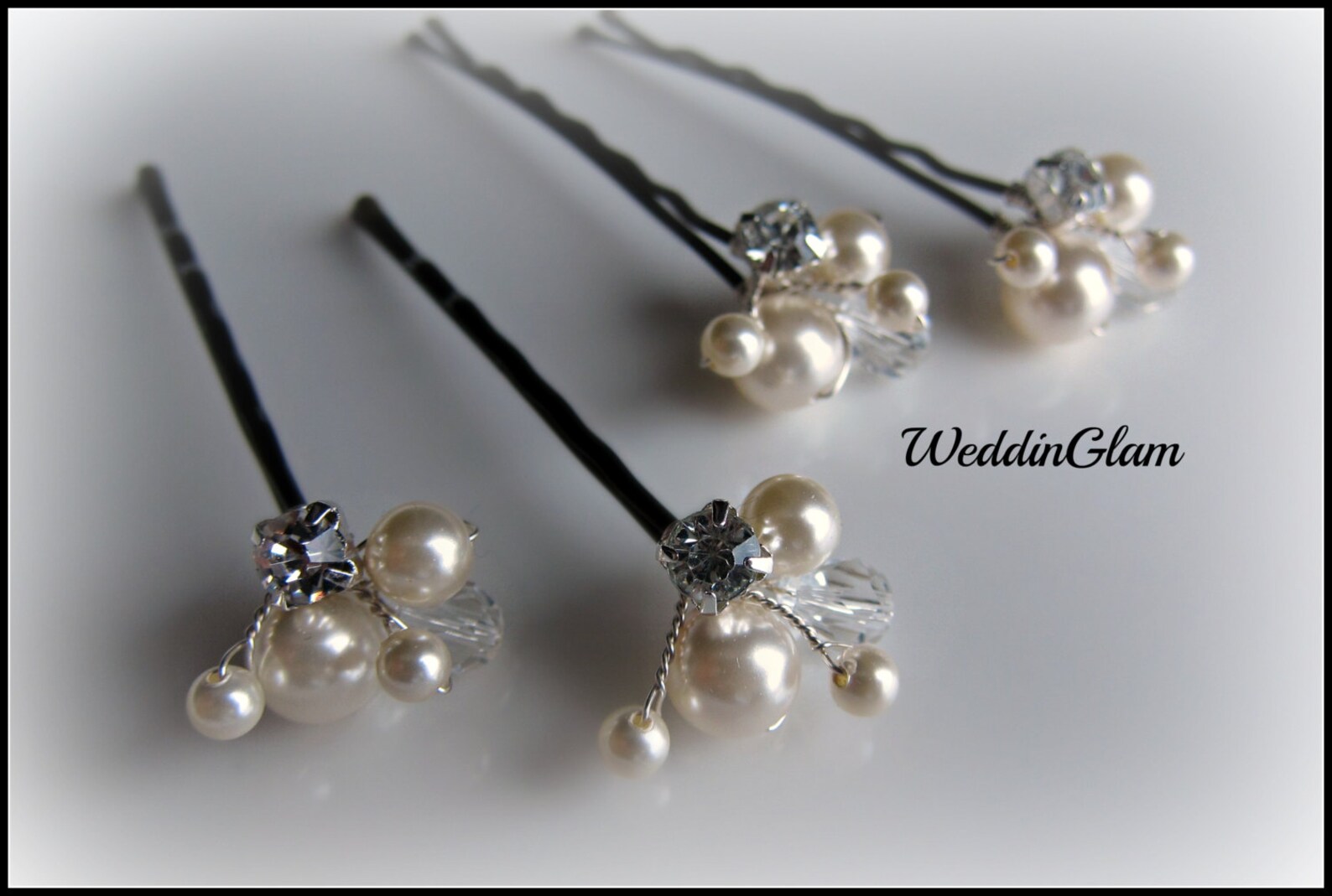 White Ivory Pearl Clip Bridal Hair Pins Wedding Hair - Etsy