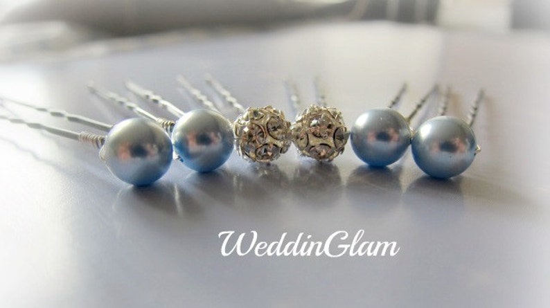 Something Blue Hair Pins Wedding Hair Accessories Wedding - Etsy