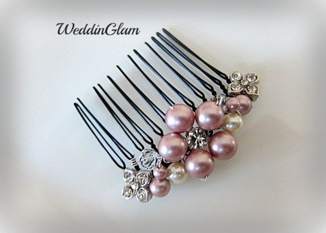 Pink Hair Comb Bridal Hair Comb Wedding Hair Comb Vintage - Etsy