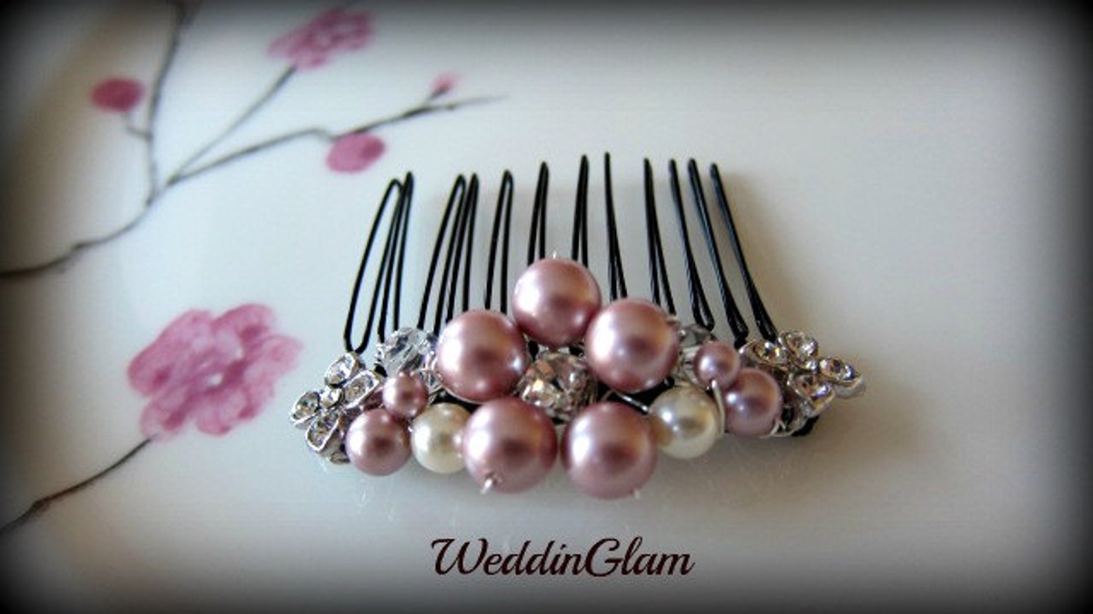 Pink Hair Comb Bridal Hair Comb Wedding Hair Comb Vintage - Etsy