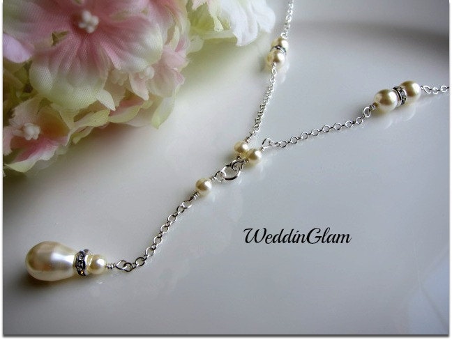 Pearl Rhinestone Simple Bridal Necklace Wedding Necklace - Etsy Canada