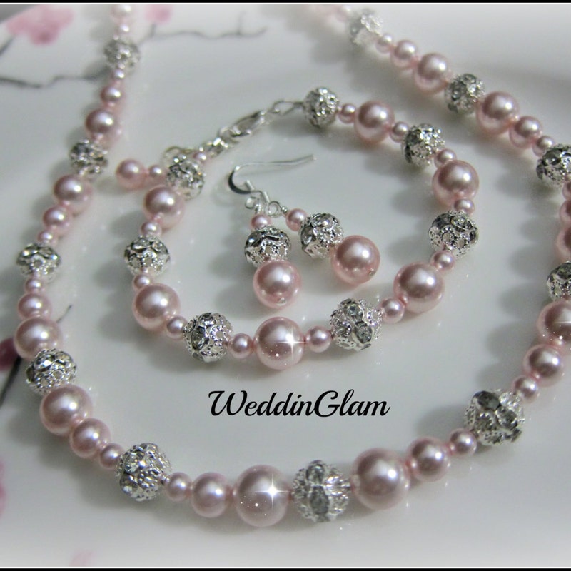 Pink Pearl Necklace - Etsy