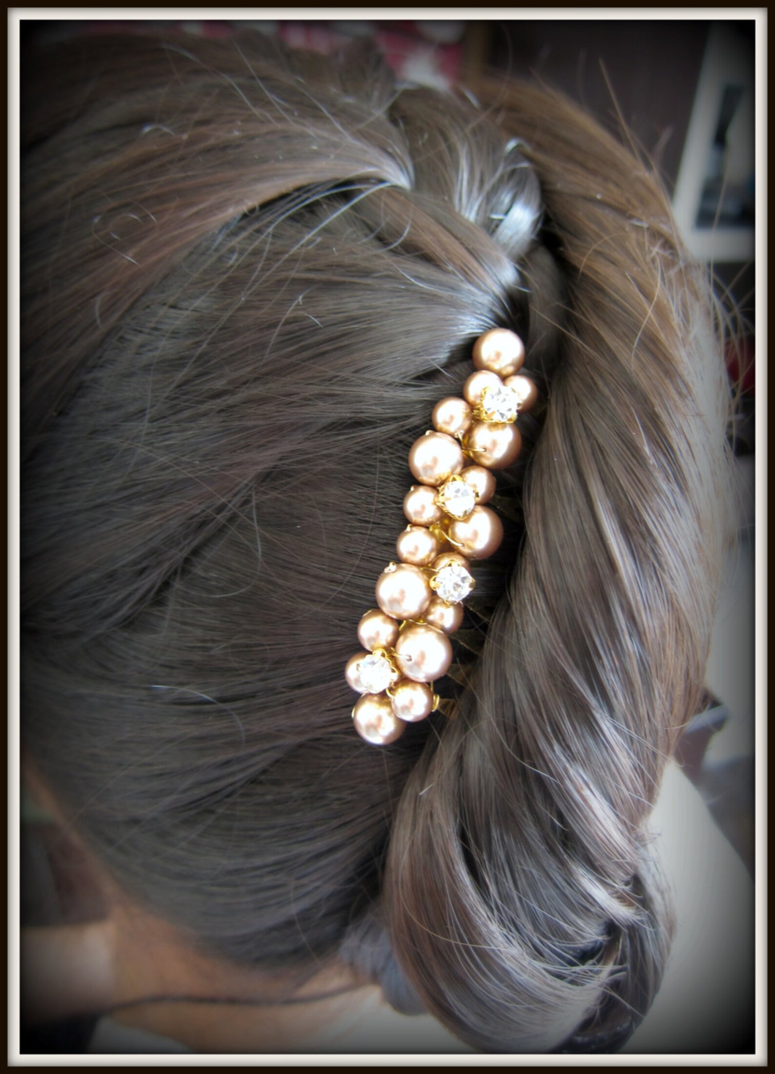 Champagne Brown Comb Gold Hair Comb Bridal Hair Comb Hair - Etsy