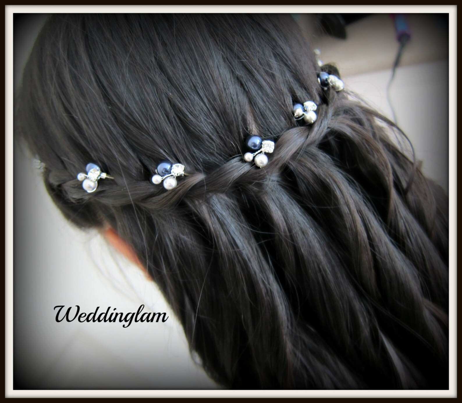 Flower Girl Hair Pins Wedding Hair Accessories Navy Blue - Etsy UK