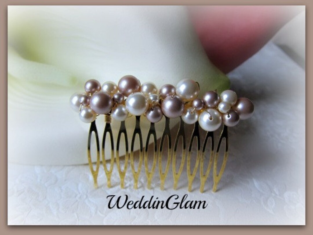 Ivory Champagne Comb, Wedding Comb, Holiday Gift, Wedding Hair ...
