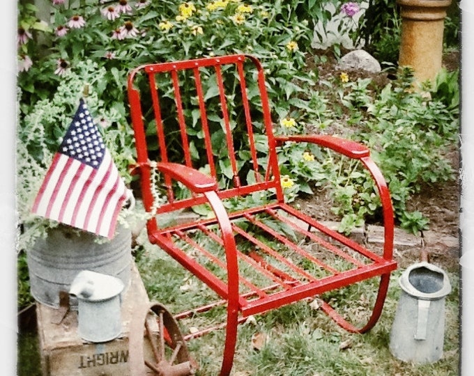 Vintage Chair Metal Spring Back, Patio Recliner - Etsy