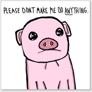 Sticker | 3 X 2.5" | Worried Pig | Die Cut | Anxious Piggy | Procreate ...