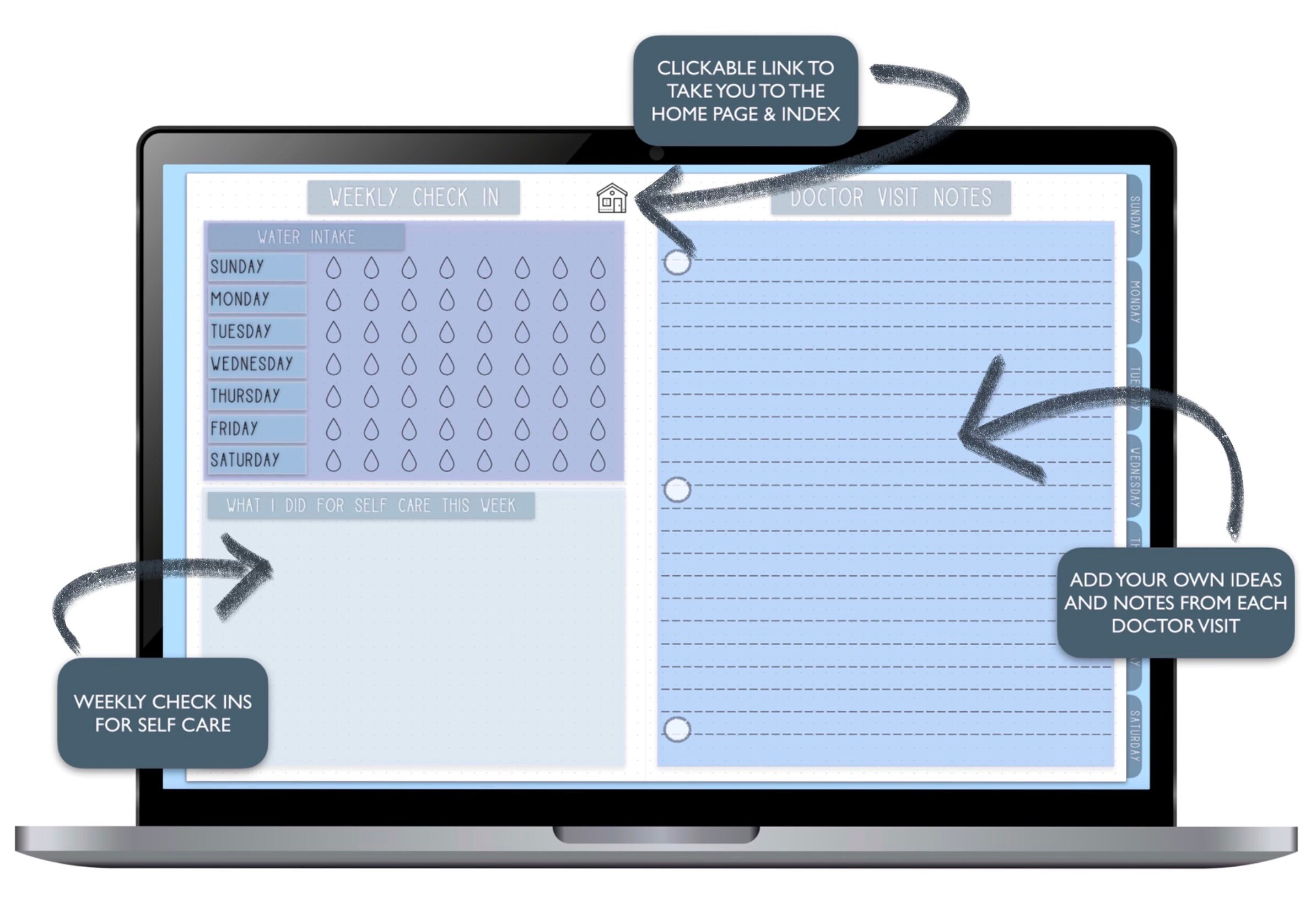 Medical Weekly Planner Digital Planner Spoonie Life Goodnotes PDF ...