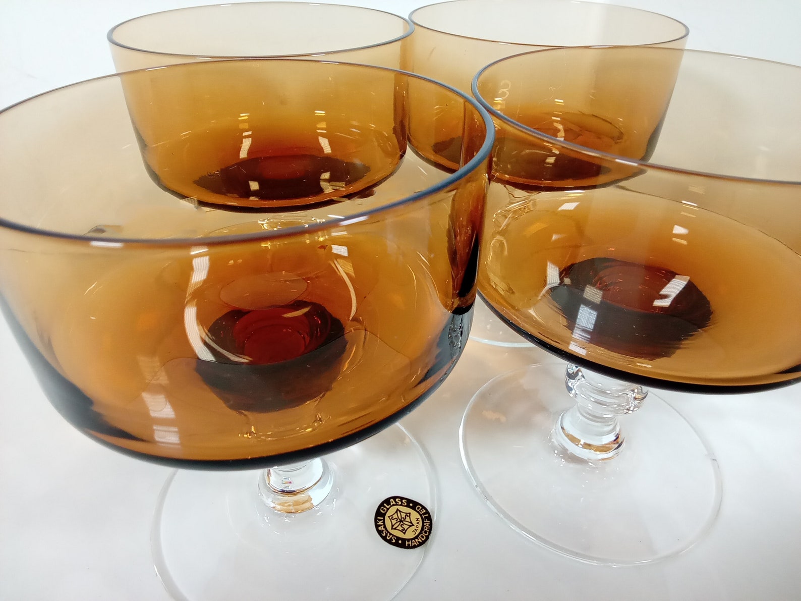 Mid Century Sasaki Regency Amber Stemware. Sold in Sets of 6 - Etsy